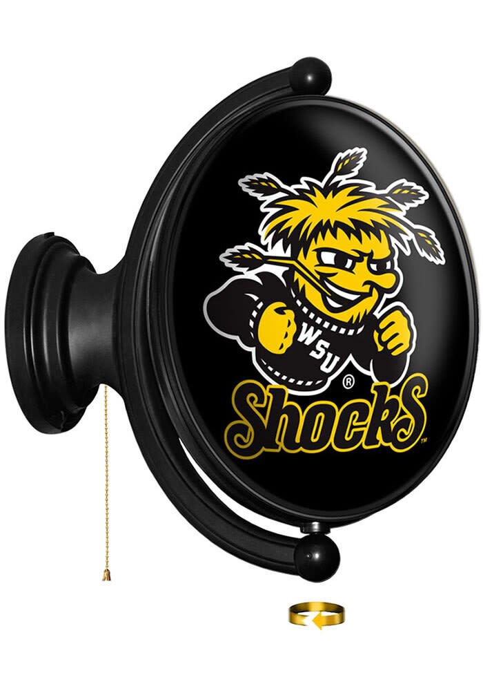 The Fan-Brand Wichita State Shockers YELLOW Oval Rotating Lighted Sign ...