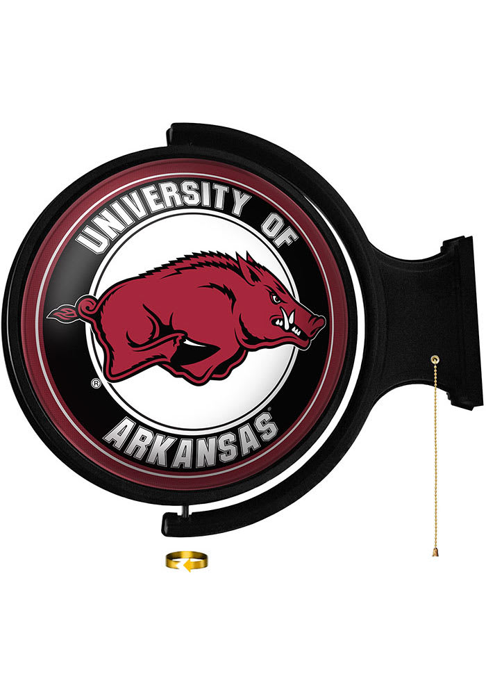 The Fan-Brand Arkansas Razorbacks CARDINAL Round Rotating Lighted Sign ...