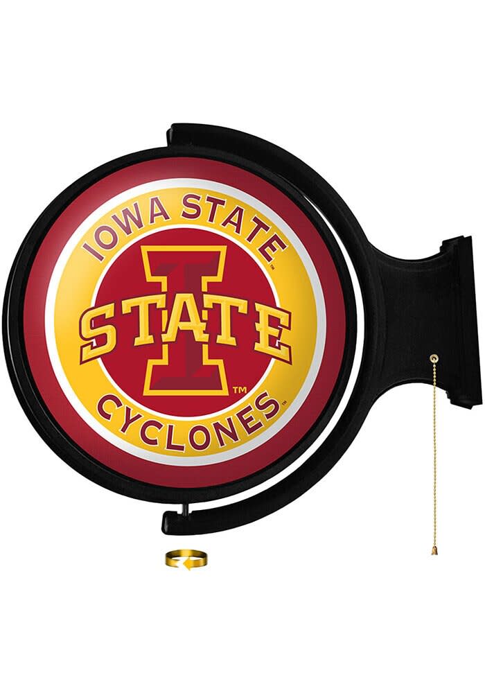 The Fan-Brand Iowa State Cyclones Red Round Rotating Lighted Sign - 2214840