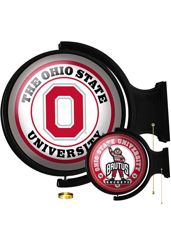 The Fan-Brand Ohio State Buckeyes Red Round Rotating Lighted Sign - 2214882