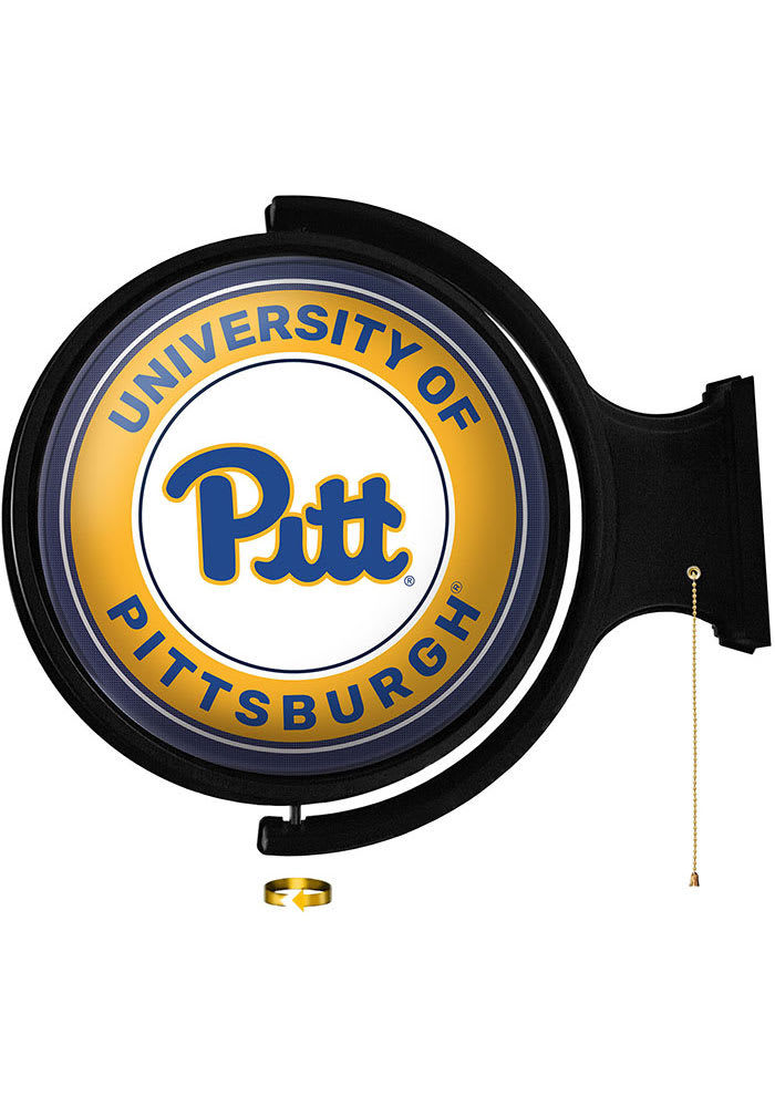 Pitt Panthers GOLD Round Rotating Lighted Sign