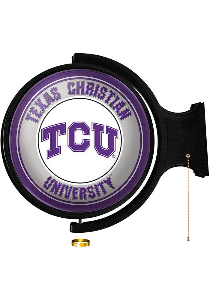 The Fan-Brand TCU Horned Frogs PURPLE Round Rotating Lighted Sign - 2214908