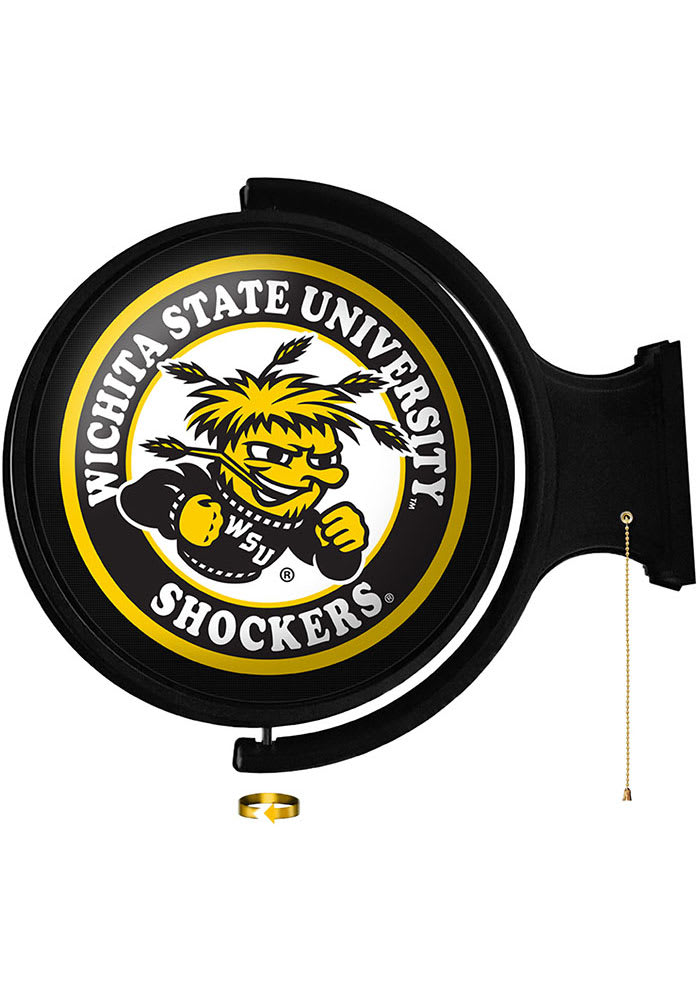 The Fan-Brand Wichita State Shockers YELLOW Round Rotating Lighted Sign ...