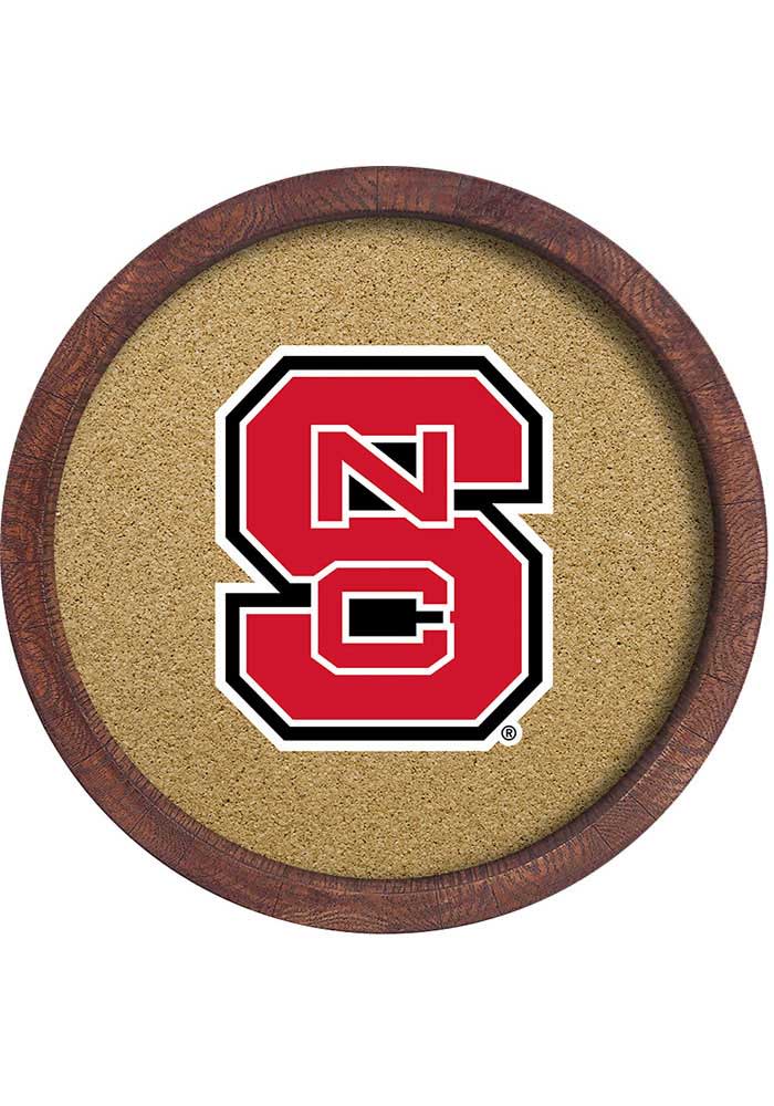 The Fan-Brand NC State Wolfpack RED Faux Barrel Framed Cork Board Sign ...