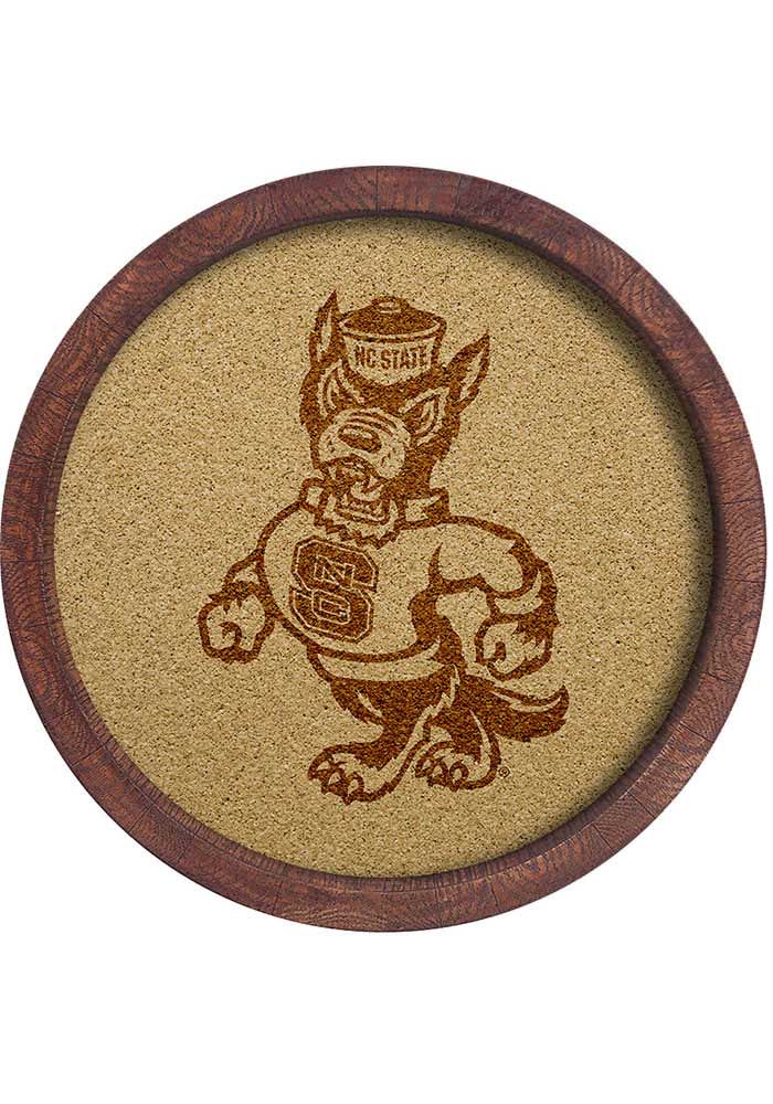The Fan-Brand NC State Wolfpack RED Mascot Faux Barrel Framed Cork ...