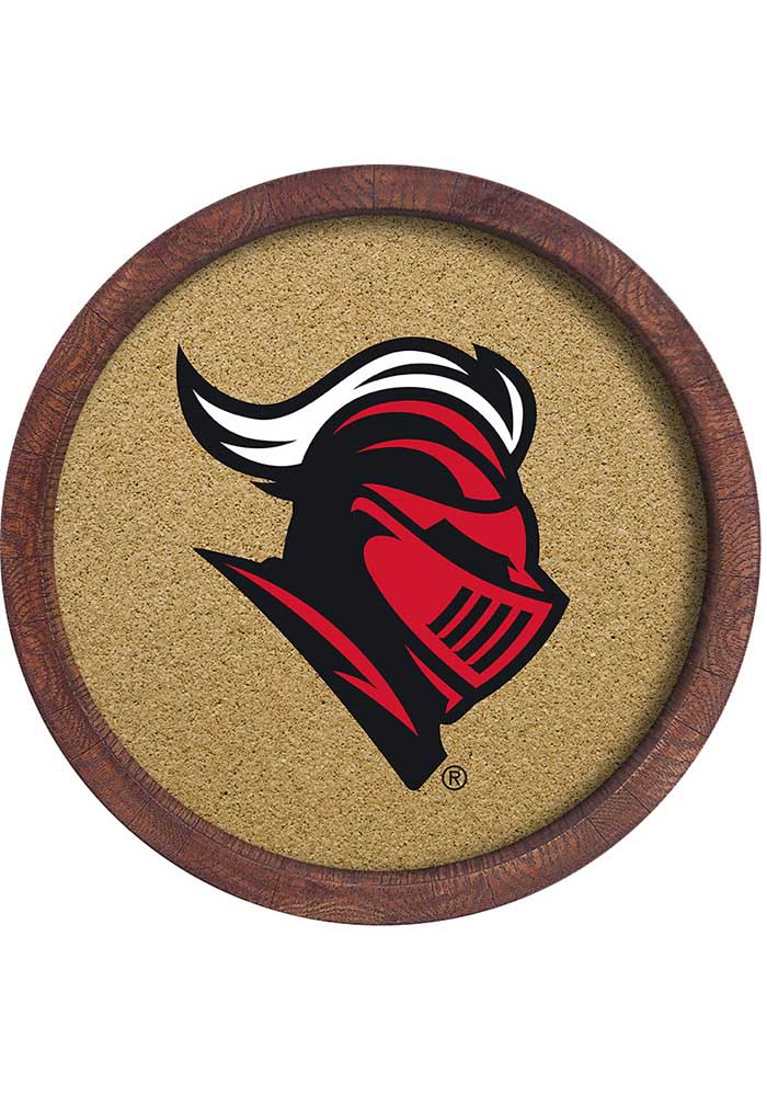Rutgers Scarlet Knights RED Knight Faux Barrel Framed Cork Board Sign