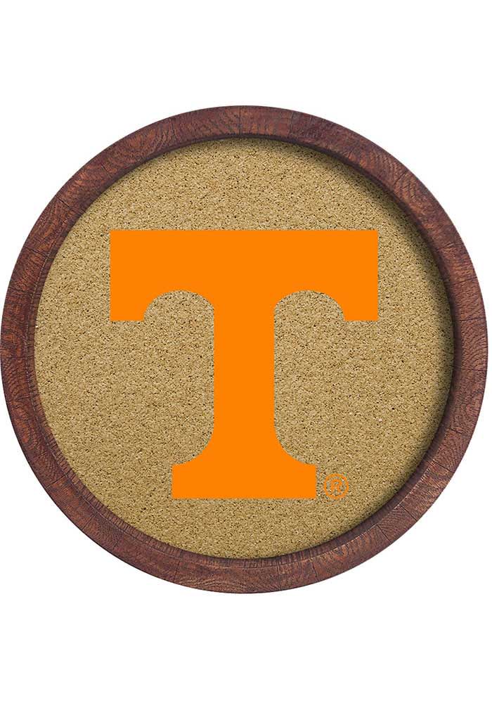 The Fan-Brand Tennessee Volunteers ORANGE Faux Barrel Framed Cork Board ...