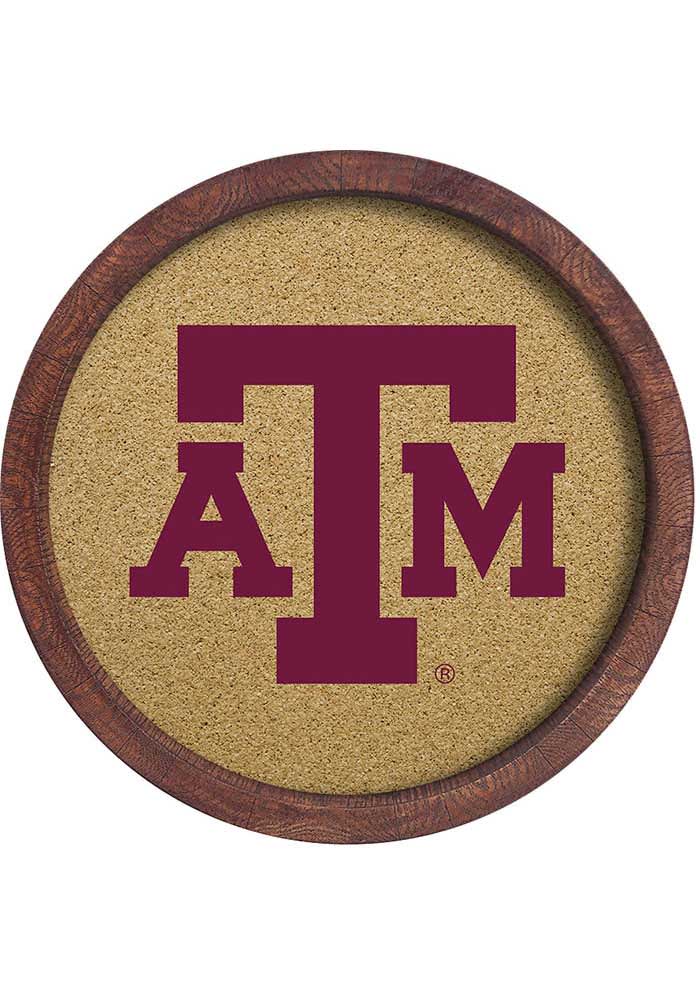 The Fan-Brand Texas A&M Aggies Red Faux Barrel Framed Cork Board Sign ...