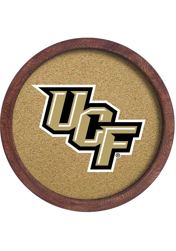 The Fan-Brand UCF Knights BLACK Faux Barrel Framed Cork Board Sign ...