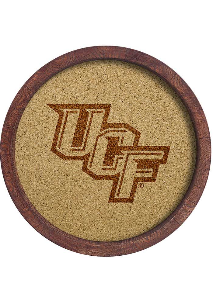 The Fan-Brand UCF Knights BLACK Faux Barrel Framed Cork Board Sign ...