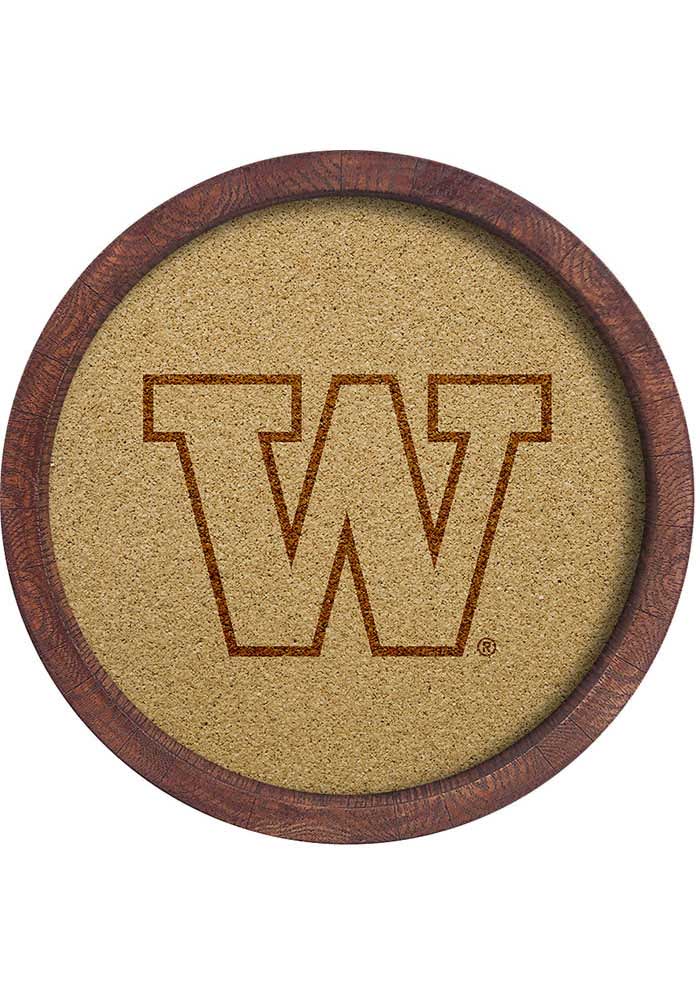 The Fan-Brand Washington Huskies PURPLE Faux Barrel Framed Cork Board ...