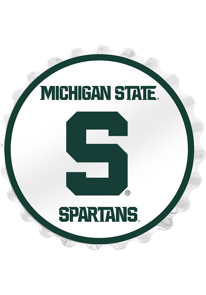 The Fan-Brand Michigan State Spartans GREEN Block S Bottle Cap Wall ...