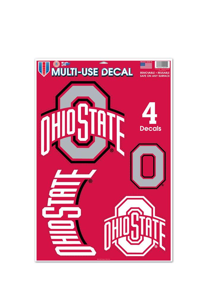 Ohio State Buckeyes Red 11x17 Multi Use Sheet Auto Decal - 5712672