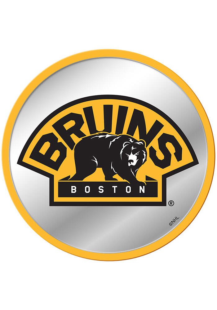 The Fan-Brand Boston Bruins YELLOW Secondary Logo Modern Disc Mirrored ...