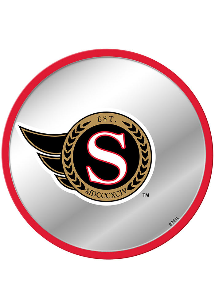 The Fan-Brand Ottawa Senators Red Secondary Logo Modern Disc Mirrored ...