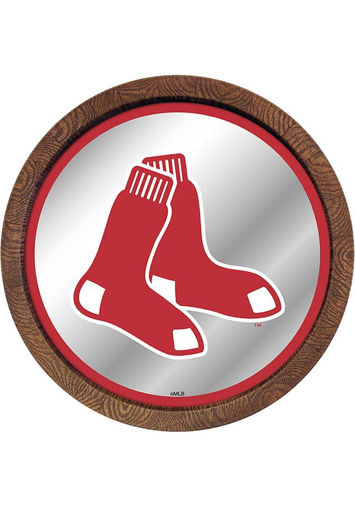 The Fan-Brand Boston Red Sox Faux Barrel Top Mirrored Sign
