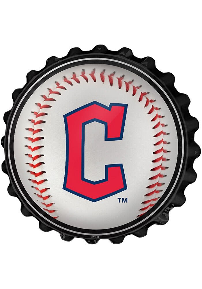 The Fan-Brand Cleveland Guardians Baseball Bottle Cap Sign