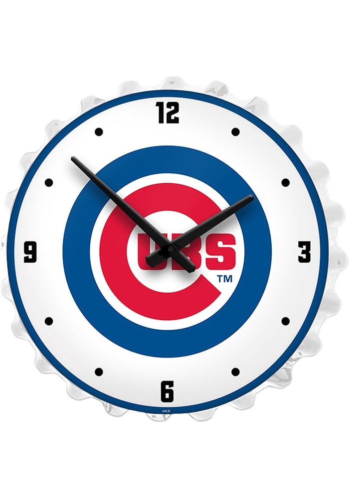 Chicago Cubs BLUE Lighted Bottle Cap Wall Clock - 2216323