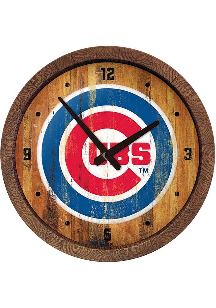 Chicago Cubs Faux Barrel Top Wall Clock