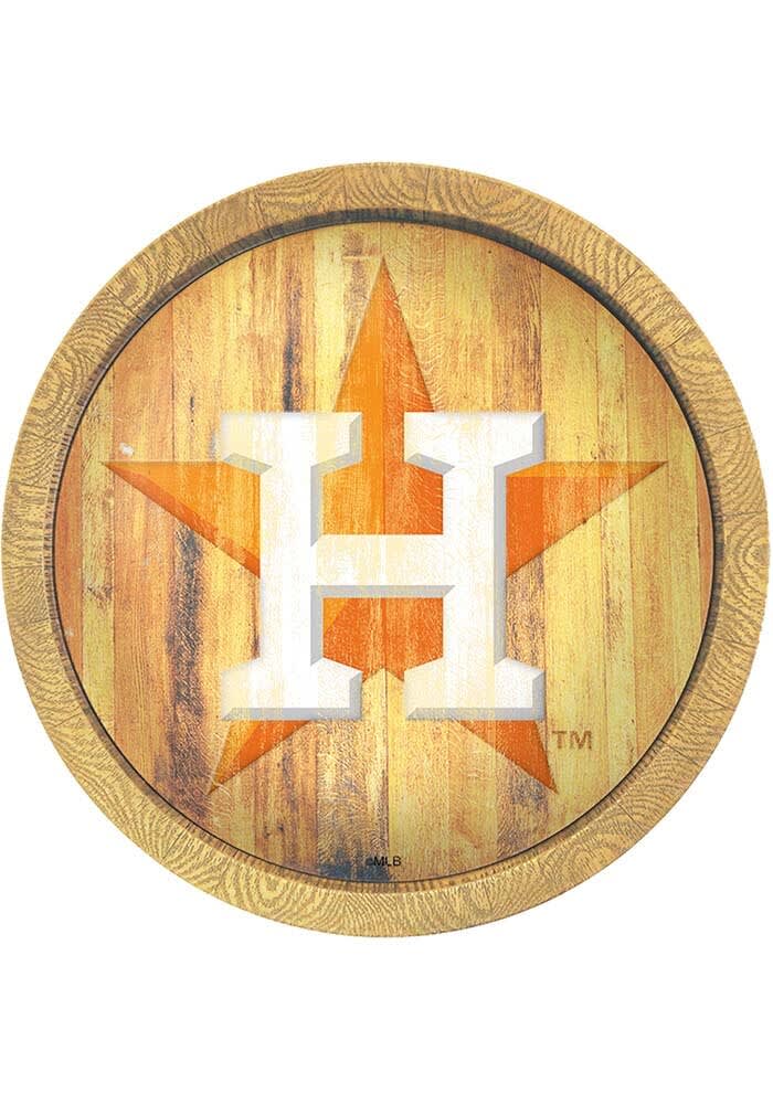 The Fan-Brand Houston Astros GRAY Faux Barrel Top Sign - 2216453