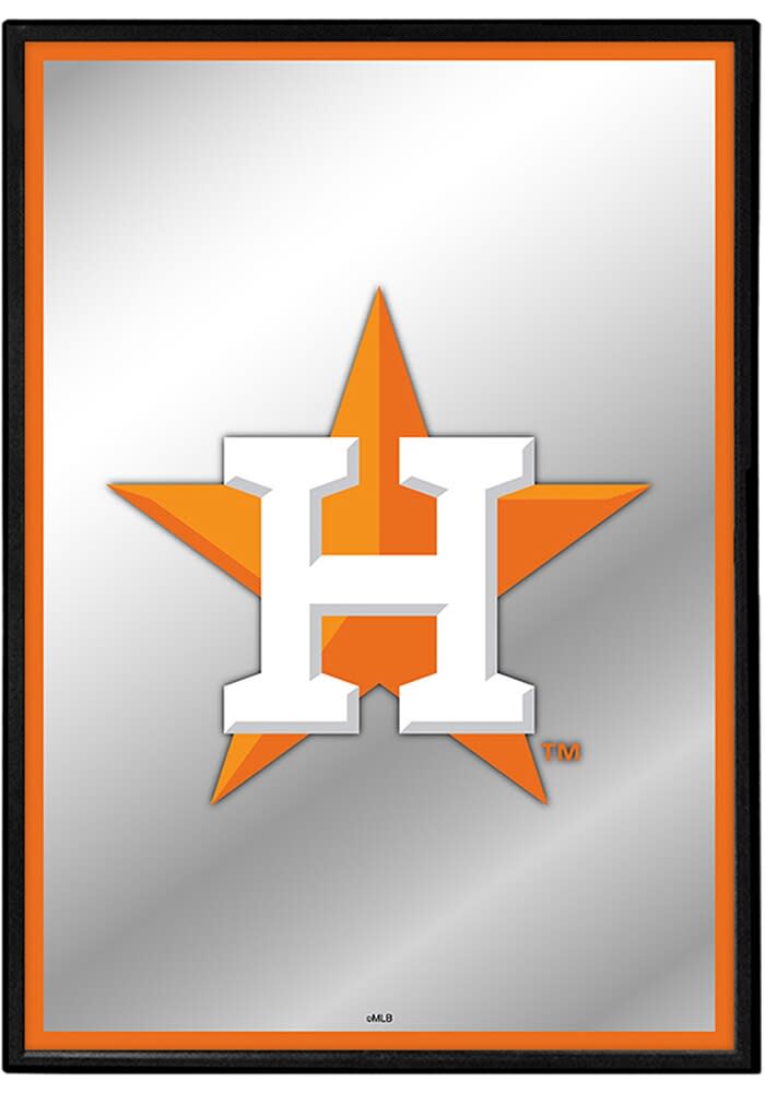 The Fan-Brand Houston Astros ORANGE Vertical Framed Mirrored Sign - 2216458