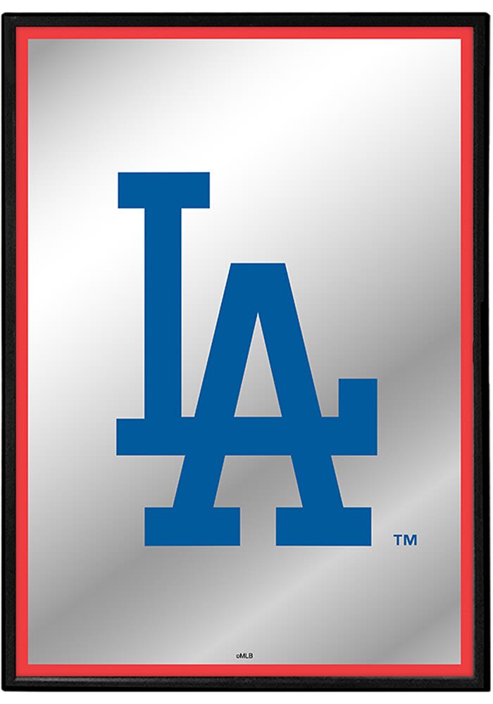 The Fan-Brand Los Angeles Dodgers RED Vertical Framed Mirrored Sign ...