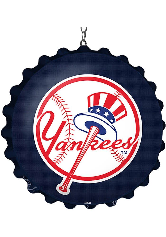 The Fan-Brand New York Yankees White Bottle Cap Dangler Sign - 2216987