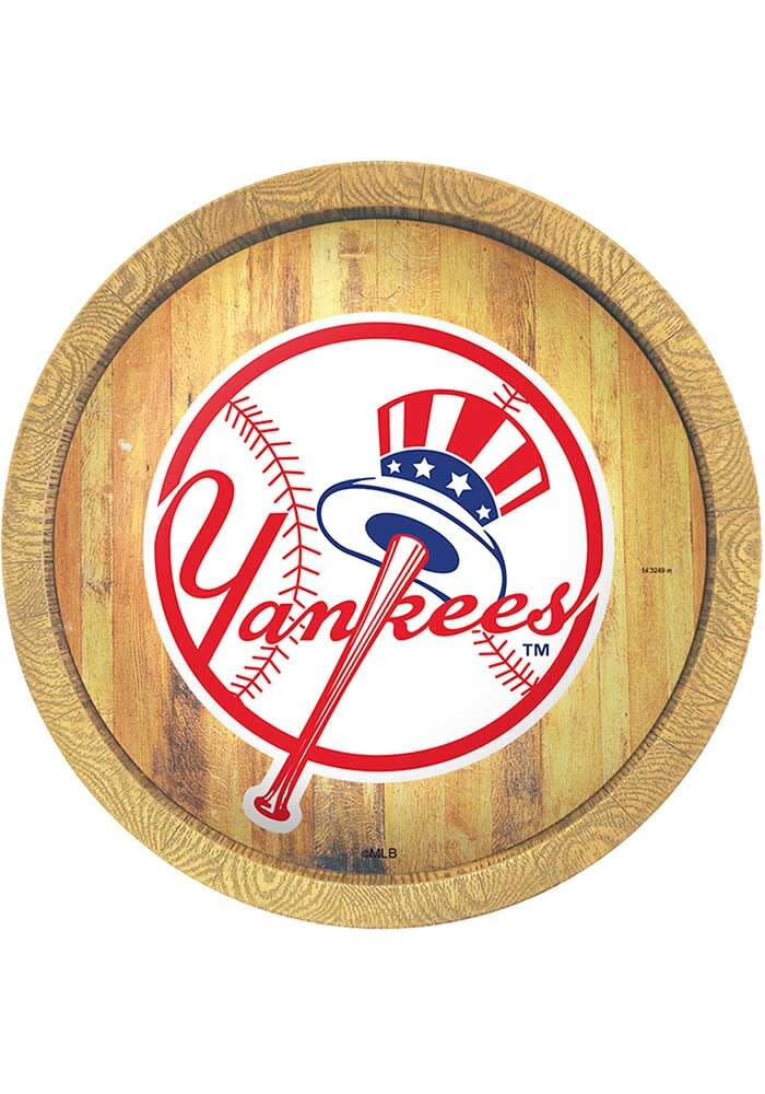 The Fan-Brand New York Yankees GRAY Faux Barrel Top Sign - 2217015