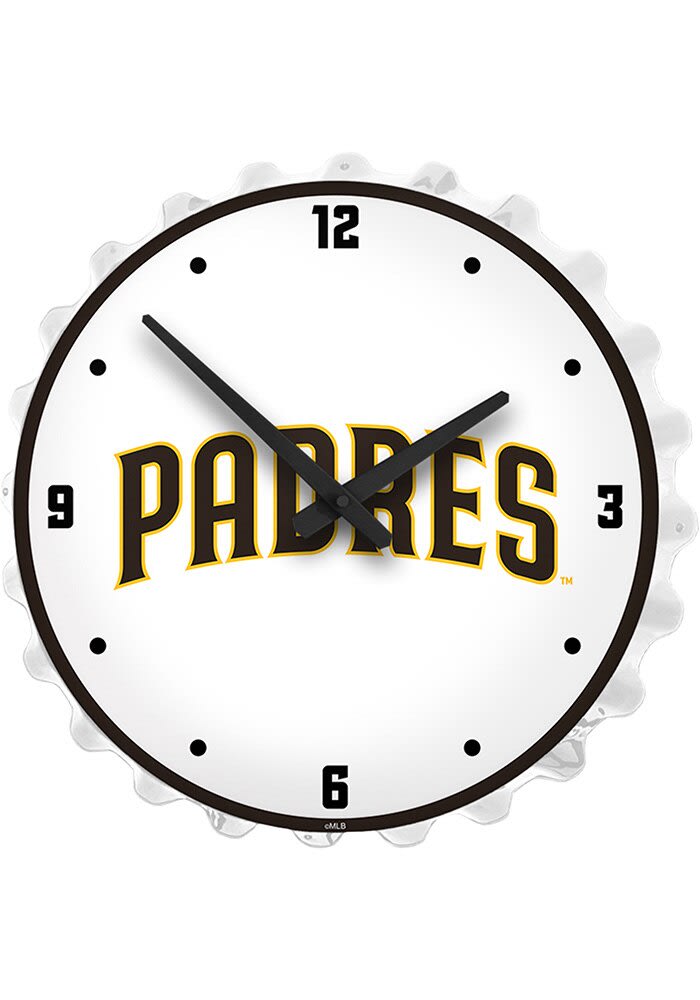 San Diego Padres YELLOW Lighted Bottle Cap Wall Clock - 2217439