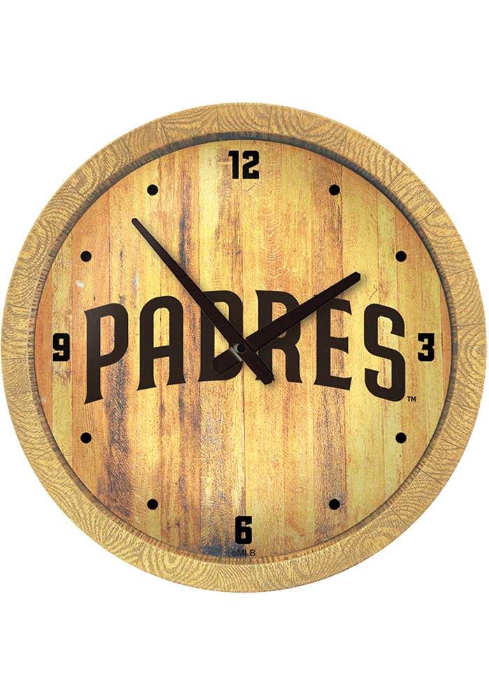 San Diego Padres GRAY Faux Barrel Top Wall Clock - 2217447