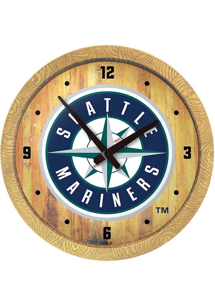 Seattle Mariners Faux Barrel Top Wall Clock - GRAY