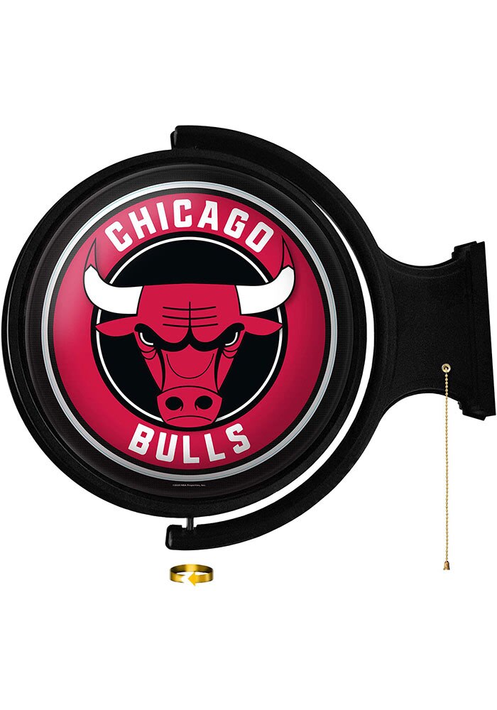 The Fan-Brand Chicago Bulls Red Round Rotating Lighted Sign - 2218289