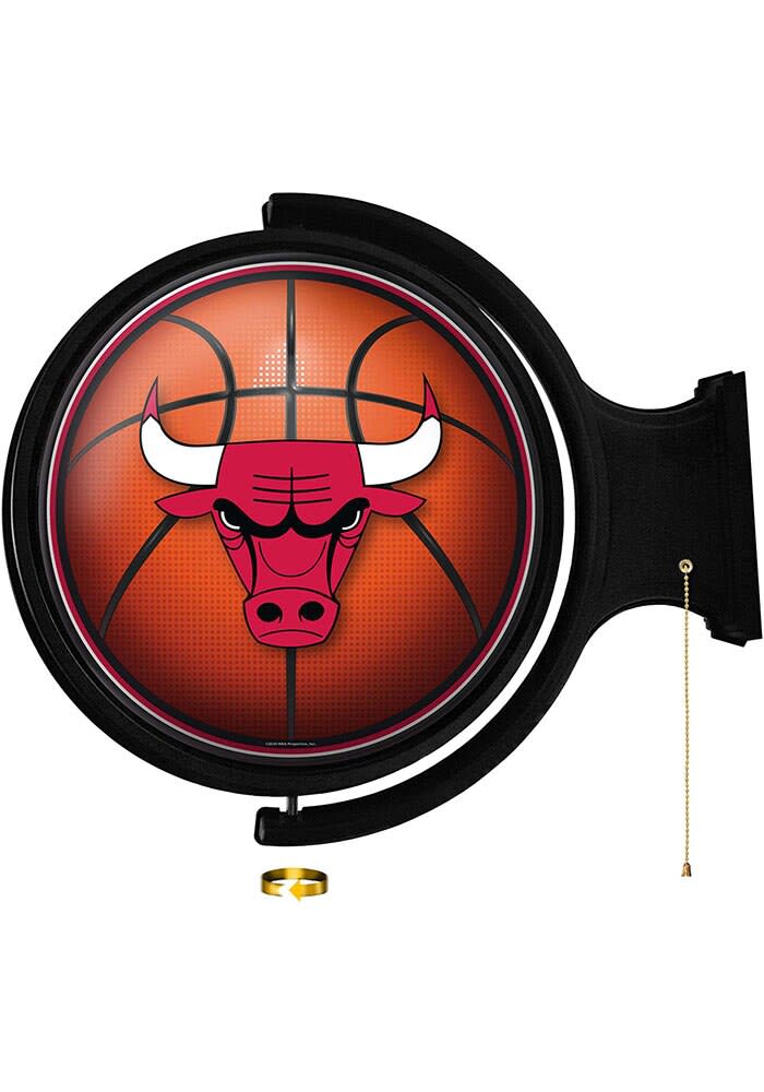 The Fan-Brand Chicago Bulls Red Round Rotating Lighted Sign - 2218290
