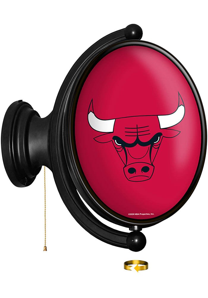 The Fan-Brand Chicago Bulls Red Original Oval Rotating Lighted Sign ...