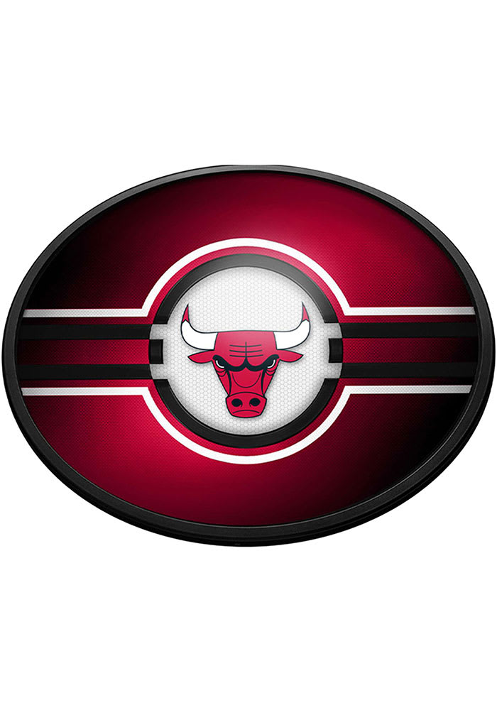 The Fan-Brand Chicago Bulls Red Oval Slimline Lighted Sign - 2218295