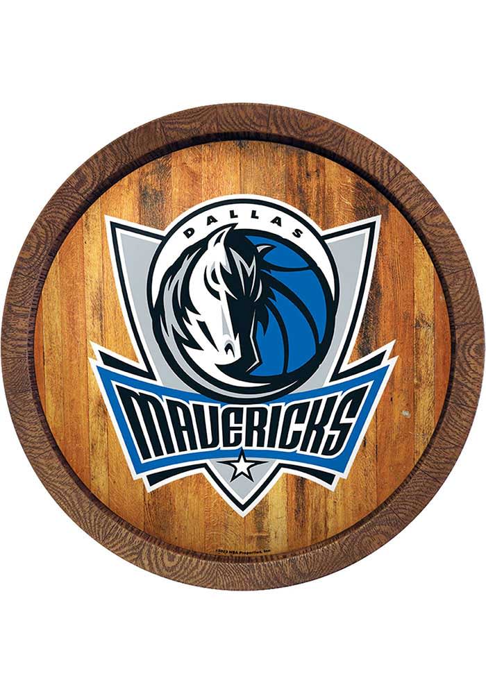 The Fan-Brand Dallas Mavericks Blue Faux Barrel Top Sign - 2218425