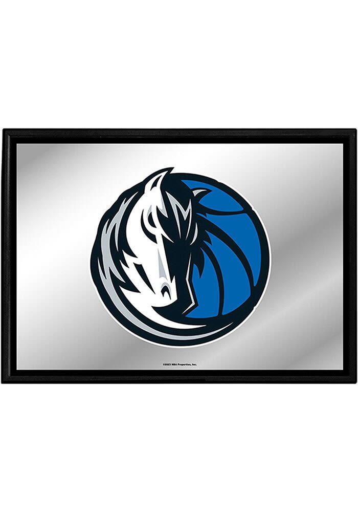 The Fan-Brand Dallas Mavericks Blue Framed Mirror Wall Sign - 2218431