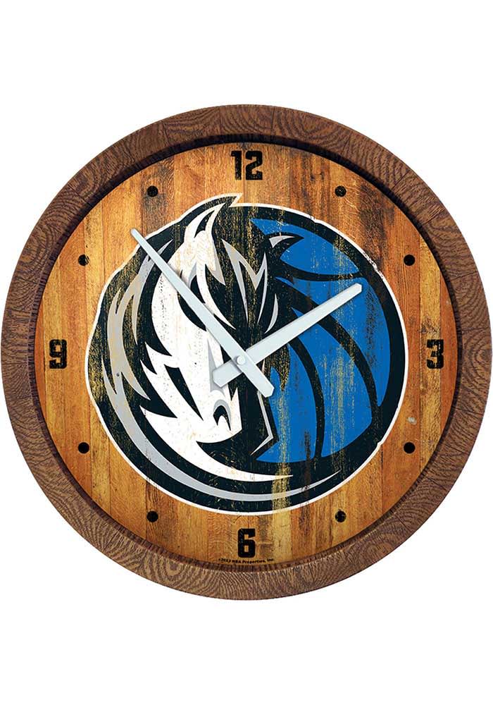 Dallas Mavericks Blue Faux Barrel Top Wall Clock - 2218450