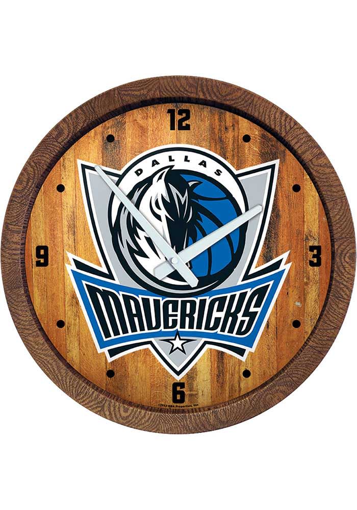 Dallas Mavericks Blue Faux Barrel Top Wall Clock - 2218451
