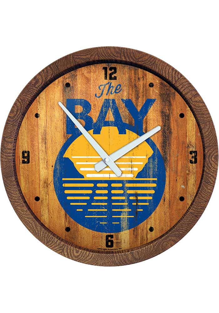 Golden State Warriors Blue Faux Barrel Top Wall Clock - 2218646