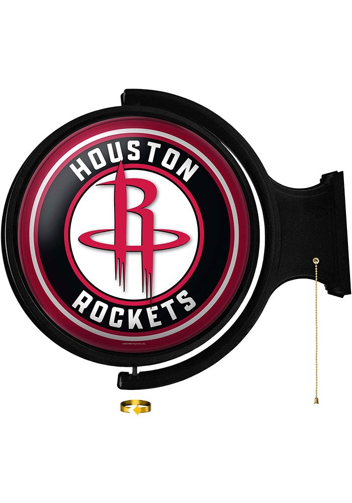 The Fan-Brand Houston Rockets Red Round Rotating Lighted Sign - 2218663