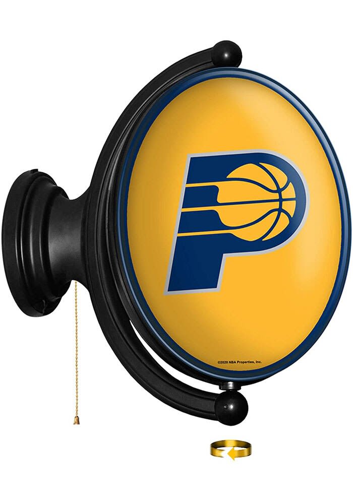 The Fan-Brand Indiana Pacers GOLD Original Oval Rotating Lighted Sign ...