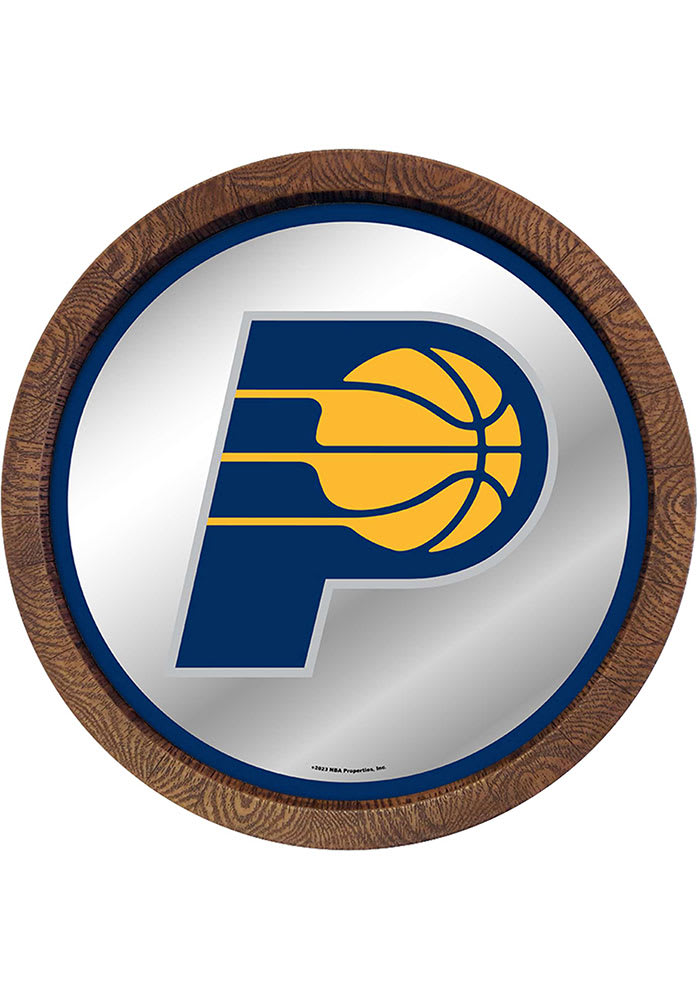The Fan-Brand Indiana Pacers NAVY Mirrored Faux Barrel Top Sign - 2218752