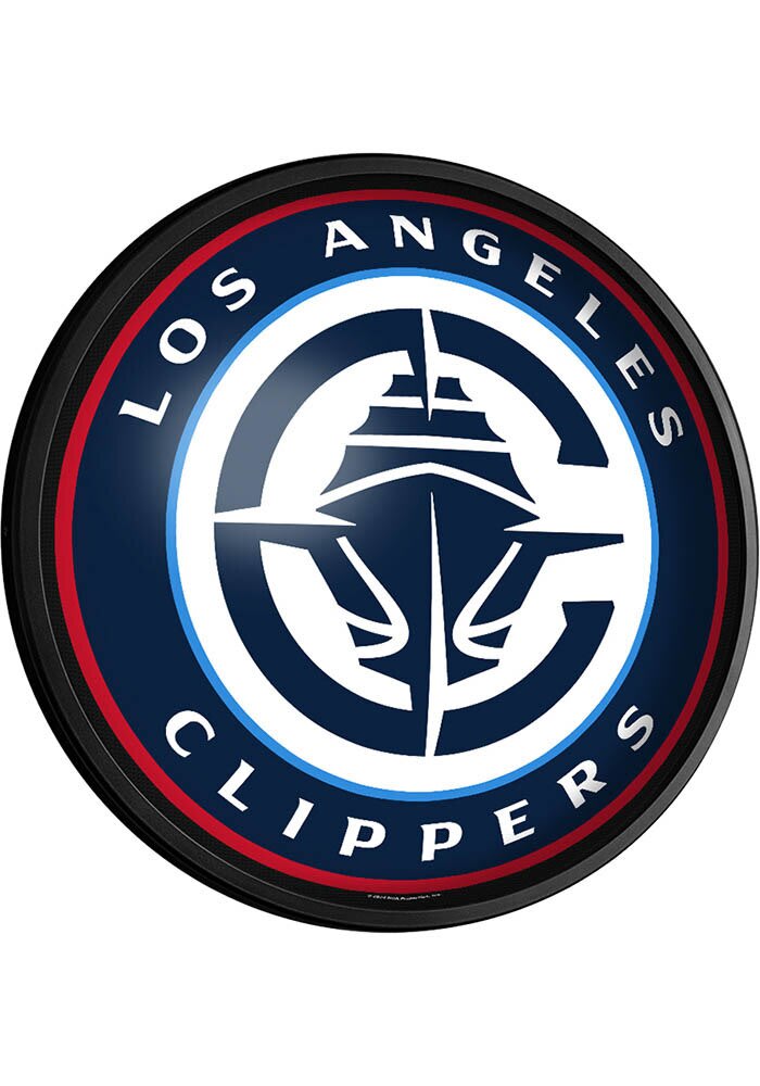 The Fan-Brand Los Angeles Clippers BLUE Round Slimline Lighted Sign ...