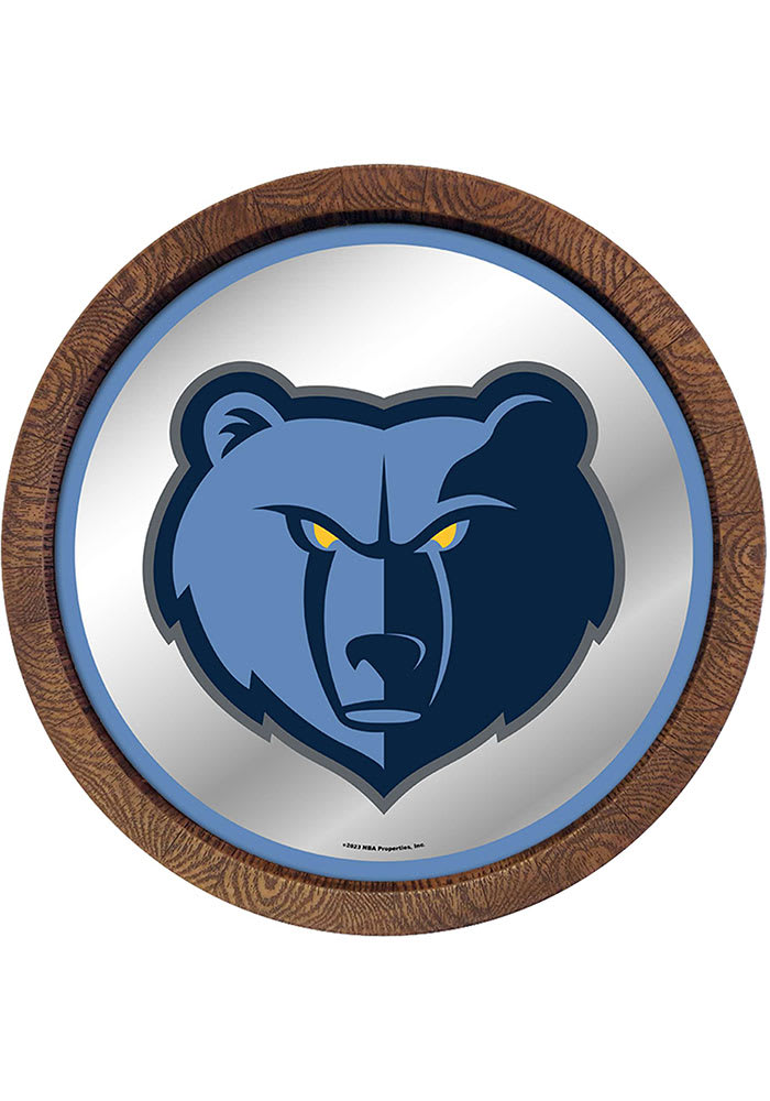 The Fan-Brand Memphis Grizzlies Blue Mirrored Faux Barrel Top Sign ...