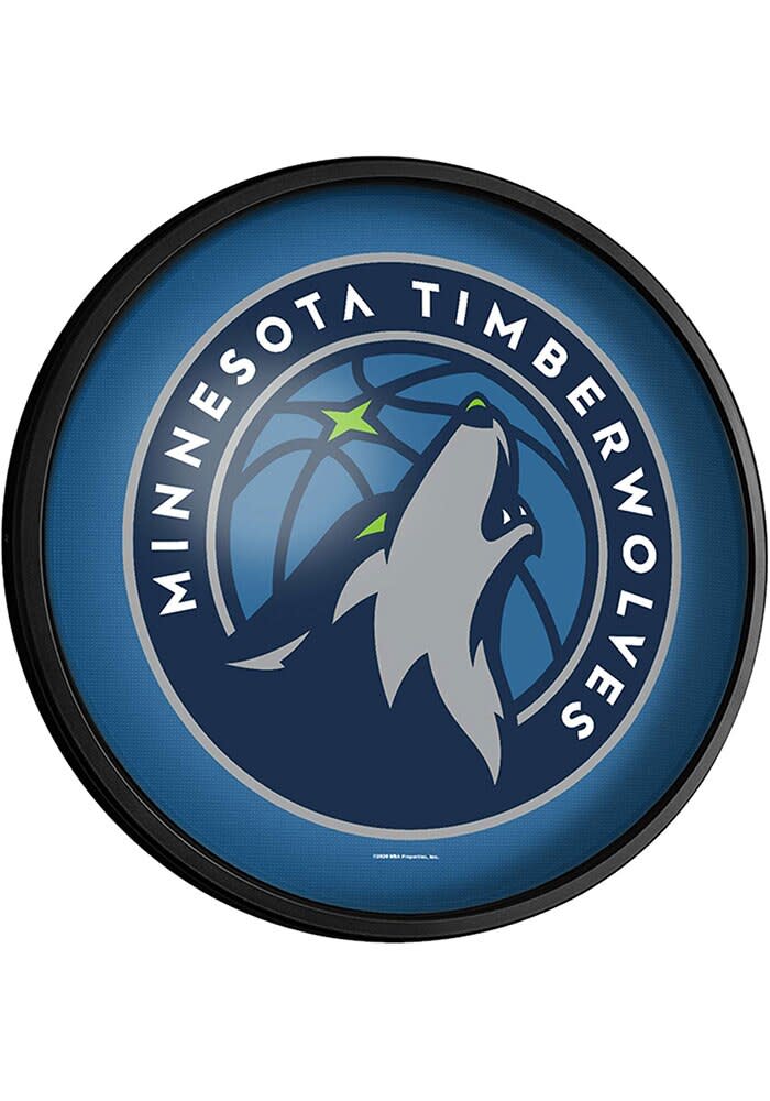 The Fan-Brand Minnesota Timberwolves NAVY Round Slimline Lighted Sign ...