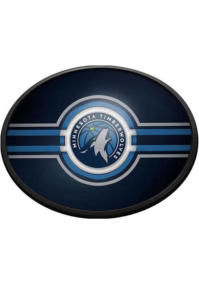 The Fan-Brand Minnesota Timberwolves NAVY Oval Slimline Lighted Sign ...