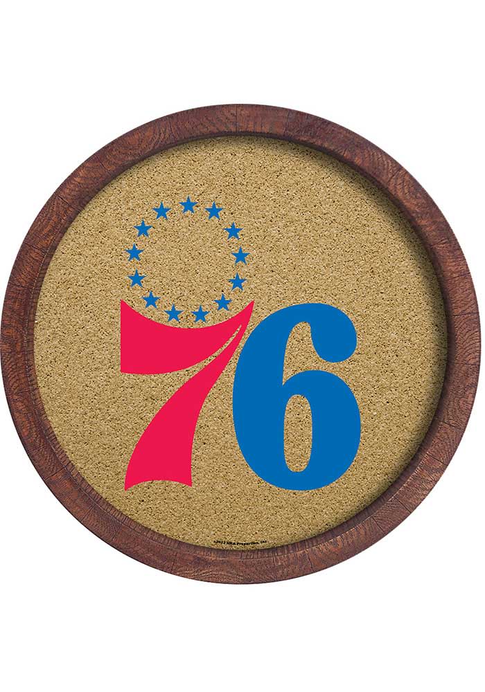 The Fan-Brand Philadelphia 76ers Barrel Framed Cork Board Sign