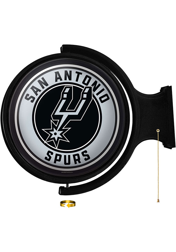 The Fan-Brand San Antonio Spurs BLACK Round Rotating Lighted Sign - 2219690