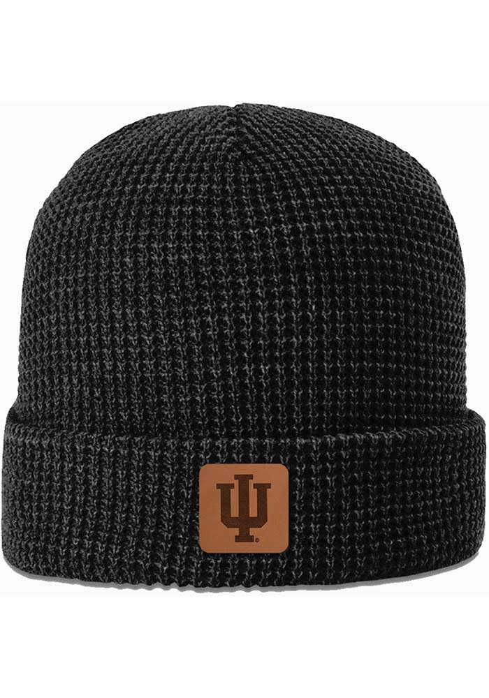 Indiana Hoosiers Uscape BLACK Waffle Knit Beanie Knit Hat - 22400245